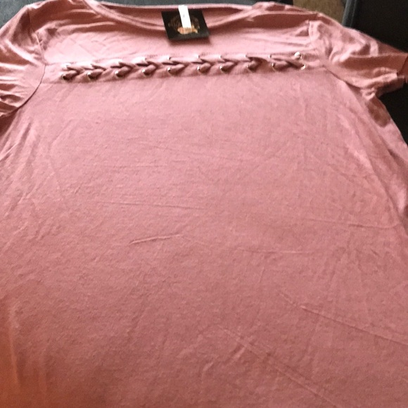 Active USA | Tops | Blush Pink Tshirt With Lacing Detail Oversized ...